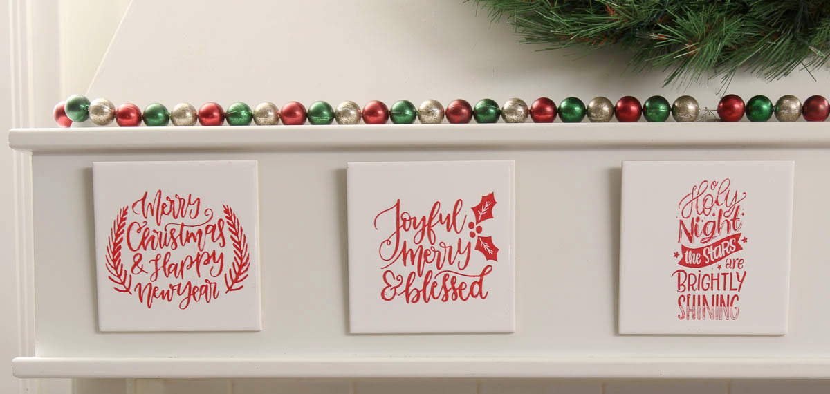 How to Make Easy Christmas Tiles with Stencils - Bluesky at Home