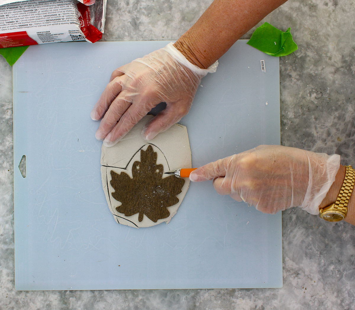 How to Make Easy Leaf-Inspired Air Dry Clay Coasters - Bluesky at Home