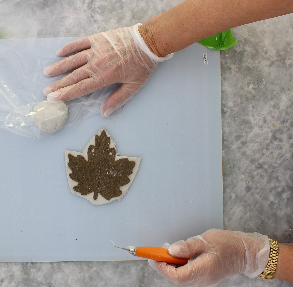 How to Make Easy Leaf-Inspired Air Dry Clay Coasters - Bluesky at Home