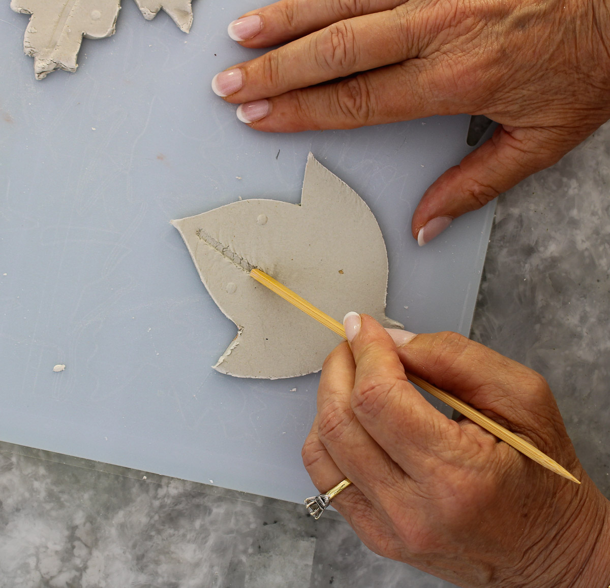 How to Make Easy Leaf-Inspired Air Dry Clay Coasters - Bluesky at Home