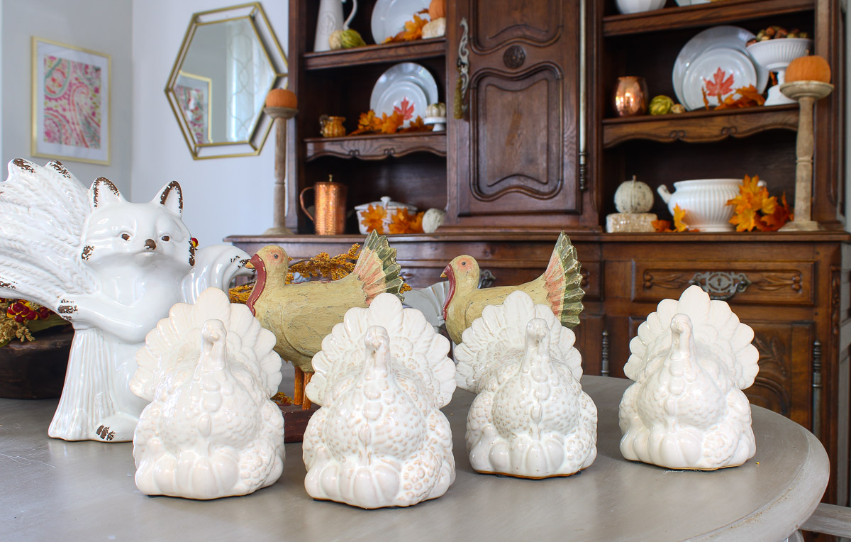 Simple Thanksgiving Hutch Decorating Ideas - Bluesky at Home