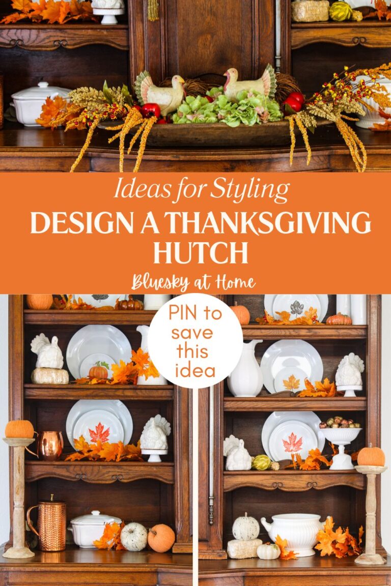 Simple Thanksgiving Hutch Decorating Ideas - Bluesky at Home