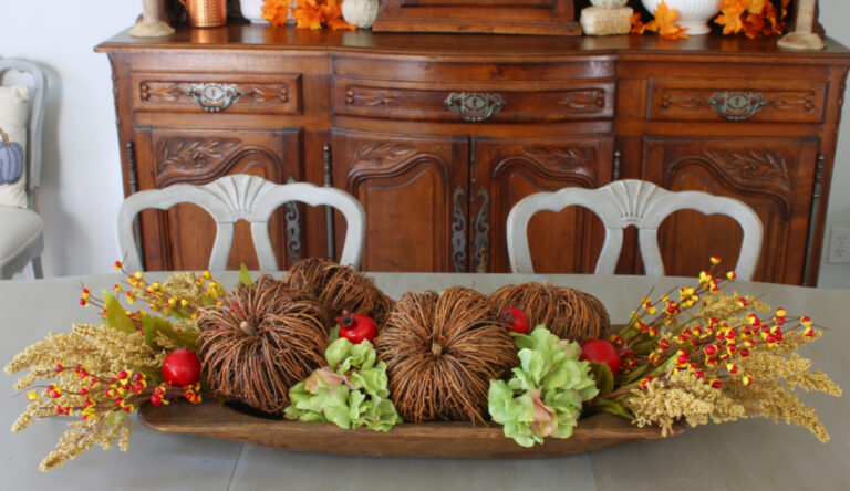 Simple Thanksgiving Hutch Decorating Ideas - Bluesky at Home