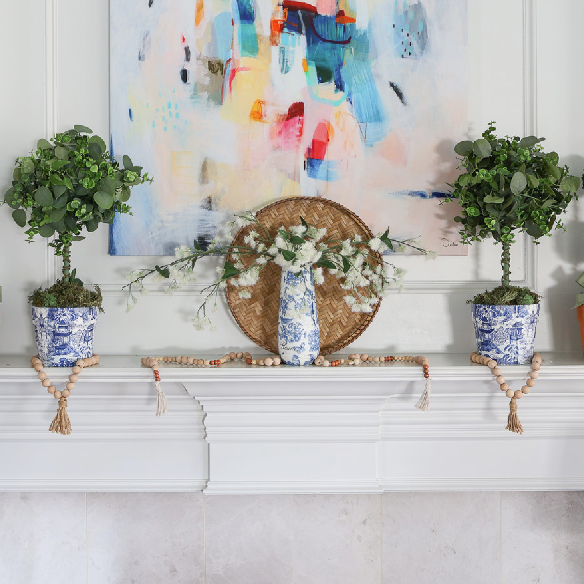 Charming Simple Spring Mantel Decor Ideas - Bluesky at Home