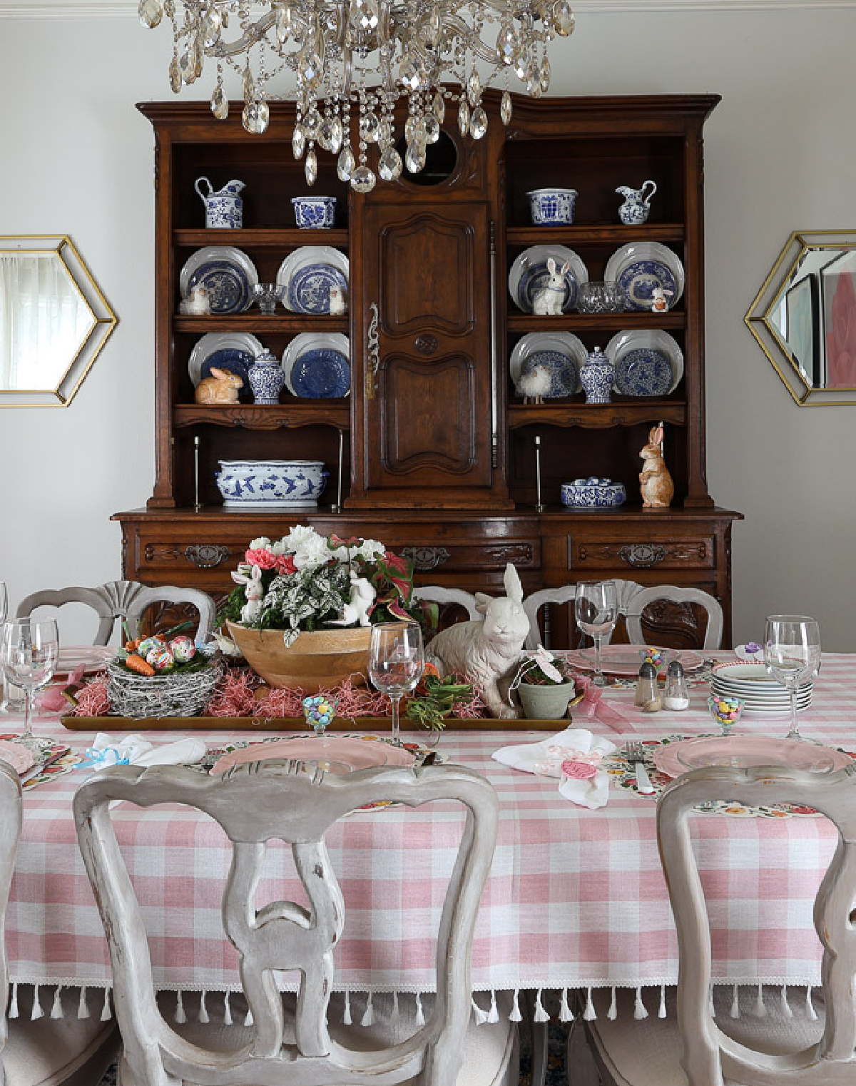 Pretty Pink Tablescape for an Easter Luncheon - Bluesky at Home