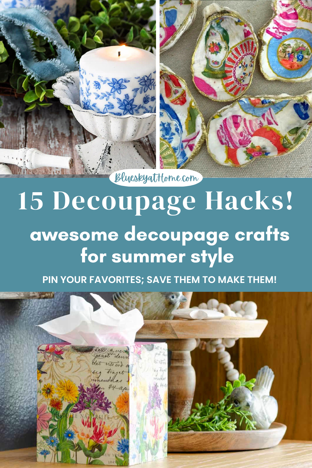 15 Easy Bright & Cheerful Summer Decoupage Projects - Bluesky at Home