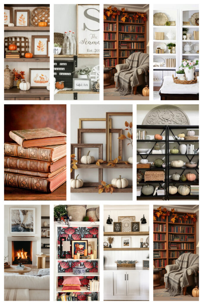 10 Gorgeous Fall Bookshelf Decor Ideas - Bluesky at Home
