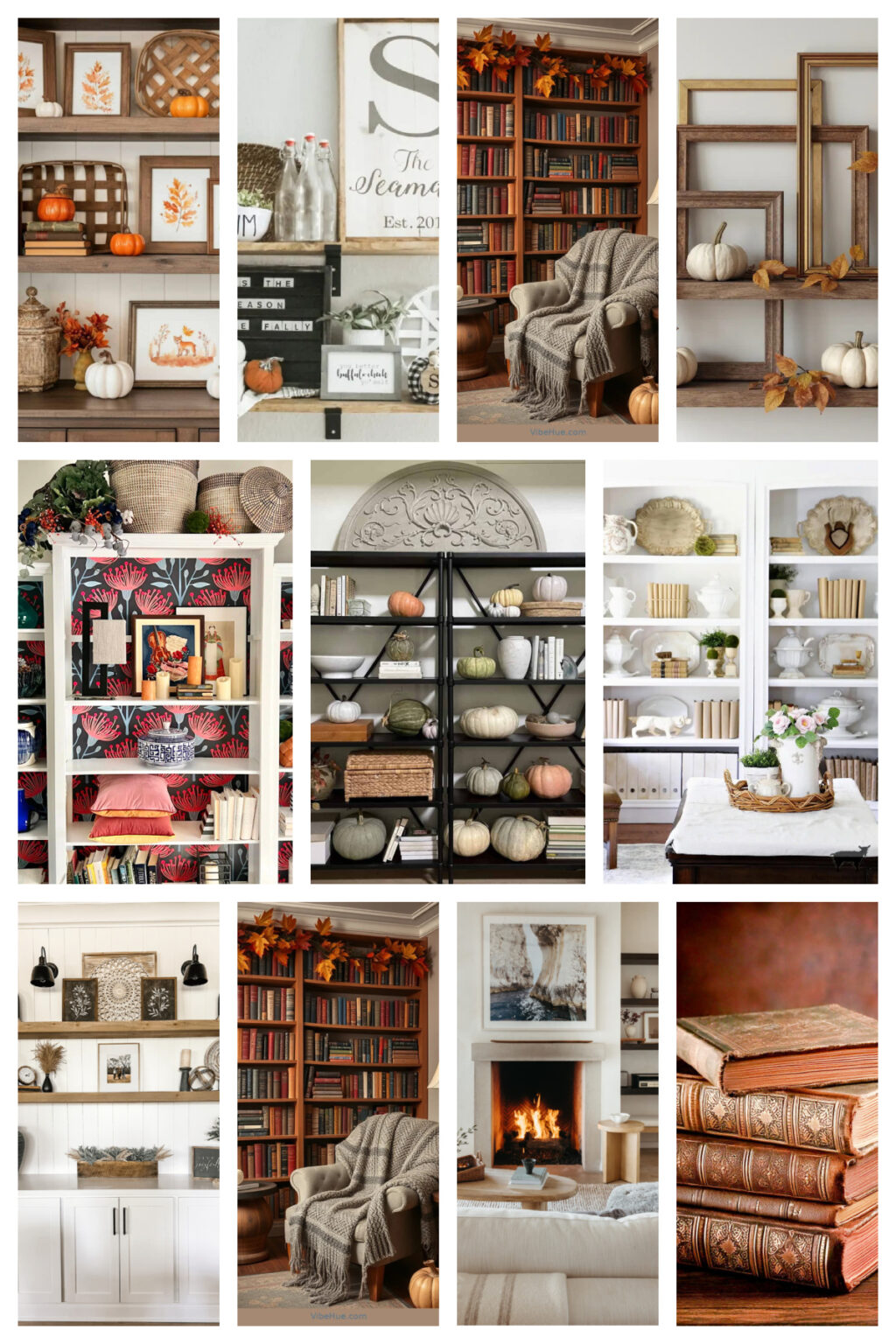 10 Gorgeous Fall Bookshelf Decor Ideas - Bluesky at Home