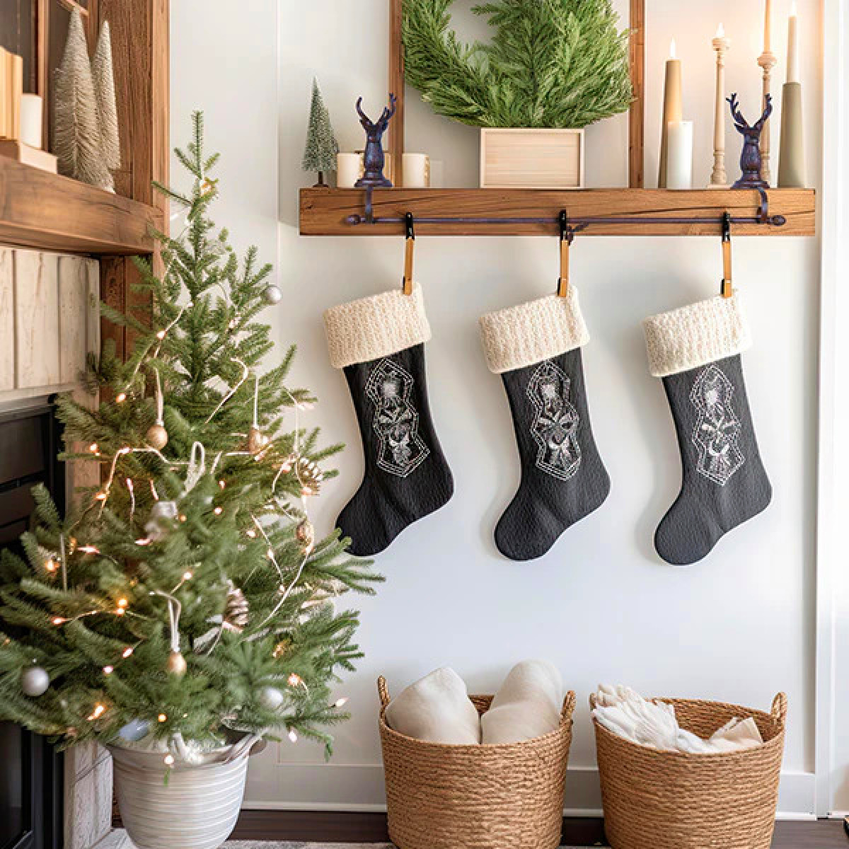 Christmas Stocking Display Ideas (With or Without a Mantel) - Bluesky ...